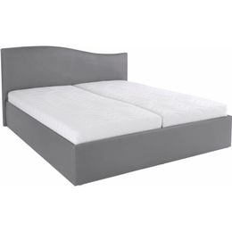 Polsterbett, B:172cm L:210cm, grau, Westfalia Schlafkomfort, Bezug Bett: Kunstleder;Bonnell-Federkernmatratze: 51% Polypropylen, 39% Polyester und