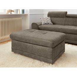 Sit & More Hocker SIT & MORE, B:102cm H:45cm T:66cm, grau, Struktur (100% Polyester);Flachgewebe (100% Polyester);Luxus-Microfaser (100% Polyester) 100%