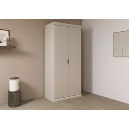 Kleiderschrank Rauch, B:91cm H:203cm T:56cm, beige, Holzwerkstoff, Kinderzimmer, Schr&auml;nke, "Dreht&uuml;renschrank Schrank Garderobe W&auml;scheschrank