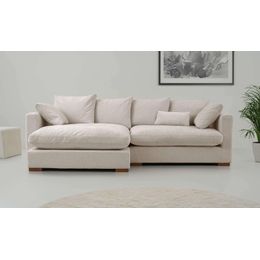 Ecksofa Home Affaire, B:266cm H:80cm T:153cm, beige, 100% Polyester, Wohnzimmer, Sofas, "Coray", Breite 266 cm, extra weich und kuschelig, mit Federn