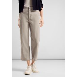 Street One Damen Cordhose, beige, Gr. 44, unifarben, Web, 98% Baumwolle, 2% Elasthan, Hosen, aus Baumwolle mit Stretchanteil