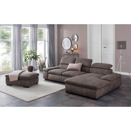 Ecksofa Home Affaire, B:286cm H:73cm T:174cm, grau, 100% Polyester;Luxus-Microfaser ALTARA NUBUCK (100% Polyester);Luxus-Microfaser weich (90%