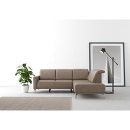 Sit & More Ecksofa SIT & MORE, B:249cm H:84cm T:205cm, grau, Wohnzimmer, Sofas, "Bailando L-Form", wahlweise mit Kopfteilverstellung und Vorziehsitz, motorisch