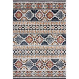 Teppich FLAIR RUGS, B:200cm H:2mm L:290cm, bunt, Kunstfaser, Wohnzimmer, Teppiche, "Aster", Outdoor geeignet, Hoch-Tief Effekt
