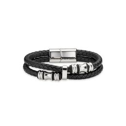 Bruno Banani Herren Lederarmband "Schmuck Geschenk Armkette Axt Lederband breit Silber", 21, Edelstahl Leder, grau, Edelstahl, Leder, Armb&auml;nder