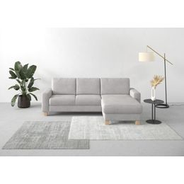 Ecksofa Home Affaire, B:249cm H:91cm T:164cm, silber, 95% Polyester, 5% Polyamid, Wohnzimmer, Sofas, "Summer L-Form", mit Recamiere, mit oder ohne
