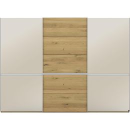 Schwebet&uuml;renschrank Musterring, B:300cm H:217cm, braun, Schr&auml;nke, "Savona, Kleiderschrank, Schrank, Garderobe, mit Schiebet&uuml;ren", T&uuml;ren Bianco-Eiche