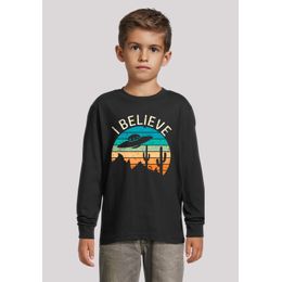 F4NT4STIC Jungen T-Shirt "I Believe UFO Alien Sonnenuntergang", schwarz, Gr. 110, Obermaterial: 100% Baumwolle, Shirts, Premium Qualit&auml;t