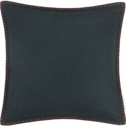 Dekokissen Tom Tailor HOME, B:40cm L:40cm, gr&uuml;n, Polyester, Dekokissen_Sitzkissen_Kissenh&uuml;llen, "Felt", mit kontrastfarbiger Kettelung, Kissenh&uuml;lle