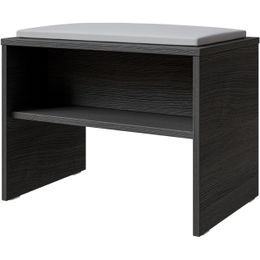 Badkommode SAPHIR, B:60cm H:48cm T:40cm, grau, Spanplatte, Sideboards, "Badezimmer Sitzbank inkl. Sitzkissen aus Kunstleder in wei&szlig; und Ablage",
