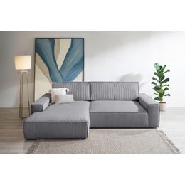 Home Affaire "NEU: SHERWOOD XXL 284, Big-Sofa L-Form, tiefe Sitzfl&auml;che 95 cm, Cord" Recamiere rechts/links, als Schlafsofa stellbar, Cord u.