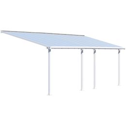 Terrassendach, B:739cm T:295cm, wei&szlig;, PALRAM - CANOPIA, Aluminium, Polycarbonat (PC), Terrassen&uuml;berdachungen, "Olympia 3x7.3", BxT: 739x295 cm