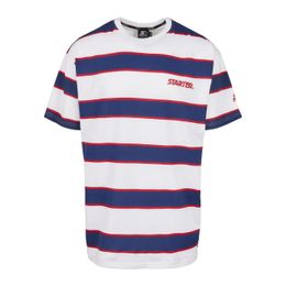 Damen T-Shirt "Starter Black Label Herren Starter Logo Striped Tee"wei&szlig;, blau, Gr. S, STARTER Black Label, gestreift, 100% Baumwolle, Shirts