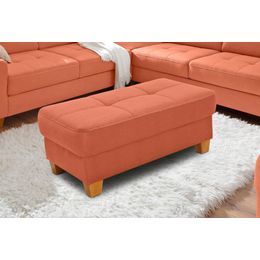 Hocker Home Affaire, B:99cm H:45cm T:65cm, orange, Luxus-Microfaser Lederoptik (100% Polyester);Luxus-Microfaser ALTARA NUBUCK (100% Polyester),