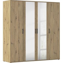 Dreht&uuml;renschrank Rauch, B:187cm H:194cm T:53cm, braun, Holzwerkstoff, Schr&auml;nke, "Kleiderschrank Schrank Garderobe W&auml;scheschrank VOYAGER", mit