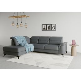 Sit & More Ecksofa SIT & MORE, B:251cm H:85cm T:220cm, grau, 98% Polyester, 2% Polyamid, Wohnzimmer, Sofas, "Sinatra L-Form", mit Ottomane, optional mit