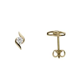 Firetti Damen Paar Ohrstecker "Schmuck Geschenk Gold 333 Ohrschmuck Solit&auml;r", Gelbgold 333, gold, Gelbgold 333, Ohrringe, mit Zirkonia (synth.)
