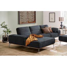 Ecksofa W.Schillig, B:319cm H:88cm T:178cm, schwarz, Longlife Xtra-Leder Z73: Naturwalkleder der Luxusklasse aus den erlesensten Rohh&auml;uten.