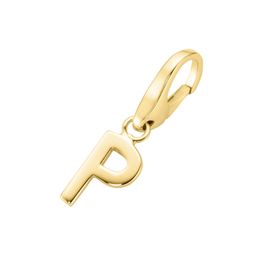 Damen Charm Buchstabe "Buchstabe P, Silber 925", gold, Giorgio Martello MILANO, Silber 925 (Sterlingsilber), Charms