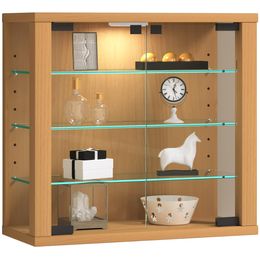Wandregal Vcm, B:43cm T:18cm, braun, Wohnzimmer, Regale, "Wandvitrine H&auml;ngevitrine Glasvitrine Vitrosa S"