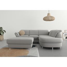Sit & More Ecksofa SIT & MORE, B:250cm H:78cm T:212cm, silber, Webstoff (100% Polyester);Struktur weich (90% Polyester, 10% Polyamid);Luxus-Micofaser Euphoria