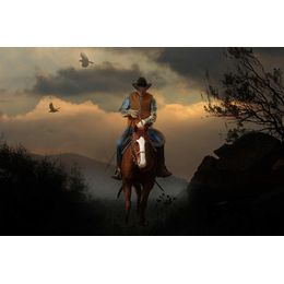papermoon Fototapete "Cowboy", B/L: 4m x 2,6m, Bahnen: 8 Stk., bunt, Schlafzimmer, Tapeten
