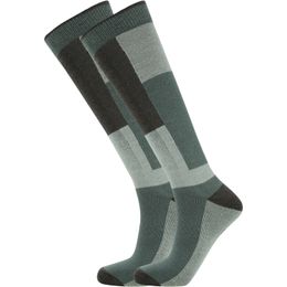 WHISTLER Herren Socken "Corsicana", Gr. 35, gr&uuml;n, 40% Wolle, 40% Polyacryl, 11% Polyamid, 9% Polyester, mehrfarbig, Socken, im praktischen 2er-Pack