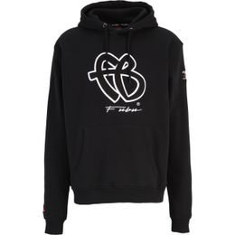 Kapuzensweatshirt Fubu "Fubu FBMQ12110BLK Fubu Classic Hooded Sweatshirt", Herren, Gr. S, schwarz, wei&szlig;, 80% Baumwolle, 20% Polyester, bedruckt, Sweatshirts