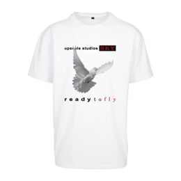 Damen T-Shirt "Upscale by Mister Tee Unisex Ready to fly Oversize Tee"wei&szlig;, Gr. 5XL, UPSCALE BY MISTER TEE, unifarben, 100% Baumwolle, Shirts