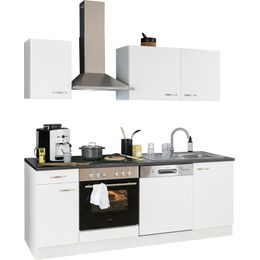 K&uuml;chenzeile Optifit, B:210cm T:60cm, wei&szlig;, Komplettk&uuml;chen-Sets, "Parare", ohne E-Ger&auml;te, Breite 210 cm