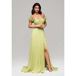 Ombre Abendkleid Damen Gr&ouml;&szlig;e 40 limone Winterkleid
