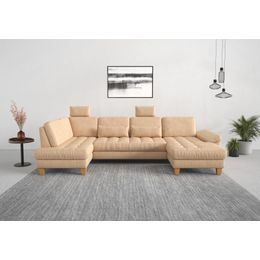 Sit & More Wohnlandschaft SIT & MORE, B:338cm H:88cm T:172cm, braun, 100% Polyester, Sofas, "Westham U-Form", wahlweise mit Bettfunktion, Bettkasten,