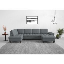 Sit & More Wohnlandschaft SIT & MORE, B:338cm H:88cm T:172cm, grau, 100% Polyester, Sofas, "Westham U-Form", wahlweise mit Bettfunktion, Bettkasten,