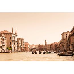 papermoon Fototapete "VENEDIG-INSEL ALT STADT RETRO VINTAGE MEER STRAND KANAL", B/L: 4,5m x 2,8m, Bahnen: 9 Stk., bunt, Schlafzimmer, Tapeten