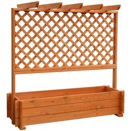 Spalier Promadino, B:140cm H:140cm T:65cm, braun, Holzwerkstoff, Garten, Rankhilfen, Pergola mit Pflanzkasten, BxTxH: 140x65x140 cm