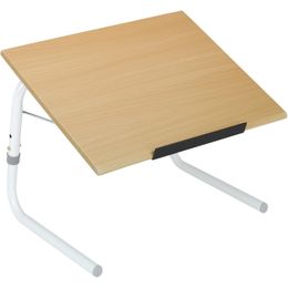 Tablett Bischof, B:52cm H:35cm L:40cm, wei&szlig;, Holz, MDF, Tabletts, "Betttisch", zusammenklappbar