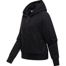 Ragwear Damen Kapuzensweatjacke "Taila", schwarz, Gr. 4XL, Sweatware, Material: 70% Baumwolle, 30% Polyester, Sweatjacken, modische Damen Sweatjacke