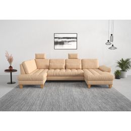 Sit & More Wohnlandschaft SIT & MORE, B:338cm H:88cm T:172cm, braun, 100% Polyester, Sofas, "Westham U-Form", wahlweise mit Bettfunktion, Bettkasten,