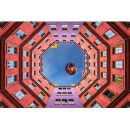 papermoon Fototapete "Photo-Art RENEE DOYLE, FORMEN INNENHOF", B/L: 4m x 2,6m, Bahnen: 8 Stk., bunt, Schlafzimmer, Tapeten