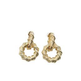 Damen Paar Ohrstecker "Twista", gold, Collezione Alessandro, Ohrringe