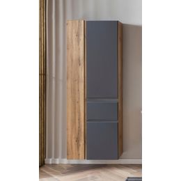 Seitenschrank Welltime, B:65cm H:180cm T:35cm, grau, MDF, Schr&auml;nke, "S&ouml;lden"