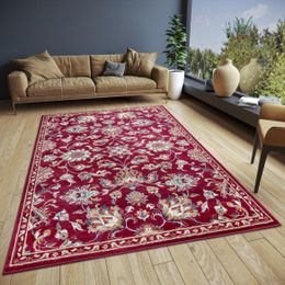 Teppich Hanse Home, B:57cm H:8mm L:90cm, rot, Jute, Polyester, Polypropylen (PP), Wohnzimmer, Teppiche, "Caracci", L&auml;ufer, Orientalisch, Kurzflor,