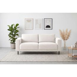 2,5-Sitzer Home Affaire "Sveeva, Kompaktsofa, B.183 cm, schwarze Metallf&uuml;&szlig;e", creme, B:183cm H:78cm T:90cm, 100% PES, Sofas, langlebiger Webstoff, mit Wellenunterfederung, viele Farben