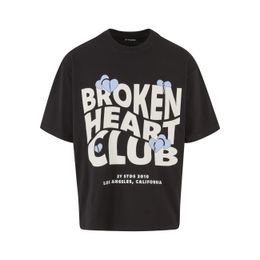 2Y STUDIOS Damen T-Shirt "2Y Studios Herren 2Y Broken Heart Club Oversize Tee"schwarz, Gr. XS, bedruckt, 100% Baumwolle, Shirts