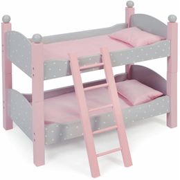 Bayer Chic 2000 CHIC2000 Kinder Puppenbett "Puntos Grey", grau, Holzwerkstoff, MDF, B:28cm H:44cm T:28cm, Puppenm&ouml;bel, auch als zwei Einzelbetten verwendbar