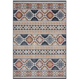 Teppich FLAIR RUGS, B:120cm H:2mm L:170cm, bunt, Kunstfaser, Wohnzimmer, Teppiche, "Aster", Outdoor geeignet, Hoch-Tief Effekt