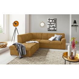 Ecksofa DOMO collection, B:237cm H:78cm T:200cm, gelb, Wohnzimmer, Sofas, "Topper zeitlos elegant, kompakte Stellma&szlig;e, OTTOs Choice, L-Form", mit