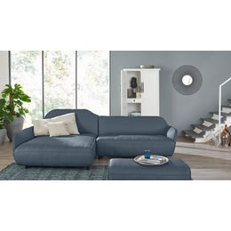 Ecksofa, B:298cm H:91cm T:164cm, blau, CREATION BY ROLF BENZ, Luxus-Microfaser (100% Polyester), Wohnzimmer, Sofas, "CR.480, Designecksofa, L-Form",