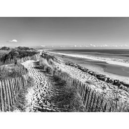 papermoon Fototapete "Strand Schwarz & Wei&szlig;", B/L: 4,5m x 2,8m, Bahnen: 9 Stk., schwarz, Schlafzimmer, Tapeten