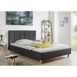 Polsterbett Maintal, B:105cm H:99cm L:216cm, grau, Betten, "Leesburg", Bettseiten zerlegt, ohne Bettkasten